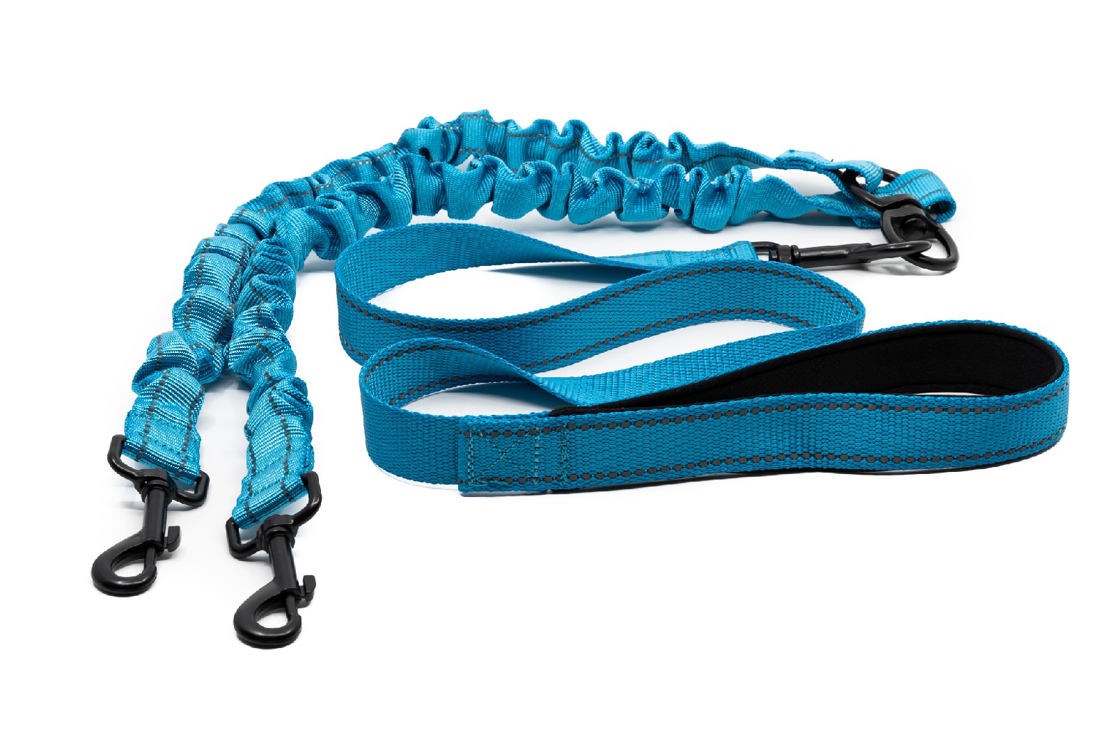 Limaya vodítko bungee modré pro dva psy 155 cm - 195 cm modré | Limaya